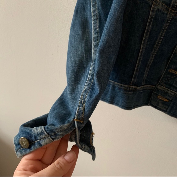Lee | Jackets & Coats | Vintage Lee Distressed Embroidered Jean Jacket ...